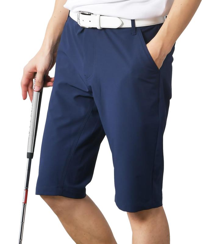 メンズゴルフショートパンツ│ストレッチ 速乾 動きやすい 涼しい 膝丈 黒 紺 ポケット大きい 夏 短パン ハーフパンツ【サイズ】（ウエスト/股下/わたり/前股上/裾幅） 【Mサイズ】83cm/29cm/31cm/26cm/21.5cm 【...