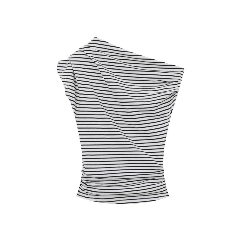 ・カテゴリ: Tシャツ・スタイル: 通勤・主な素材: ポリエステル90-95%・柄: ストライプ/チェック・袖丈: 半袖・ネックライン: 斜め領・袖型: 標準・版型: スリム・丈: 普通(50cm<丈≤65cm)・流行要素: 3D/立...