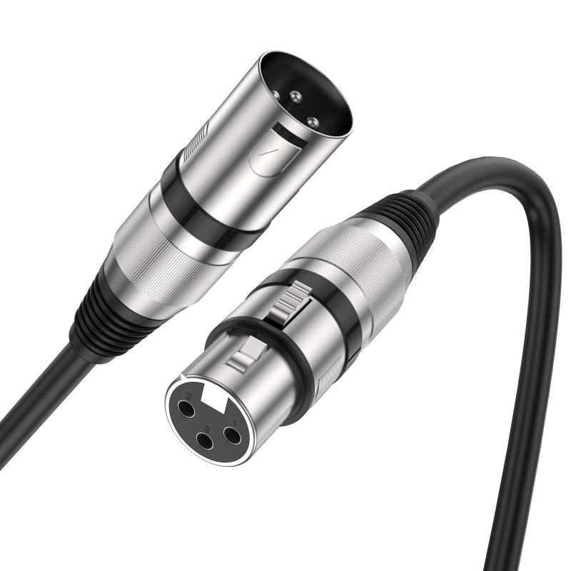 XLR オス-メス ケーブル - マイク用 スタジオハーモナイザー、ミキシングボード、パッチベイ、プリアンプ、スピーカーシステム、舞台照明などの3ピンXLRコネクタ付き機器に対応