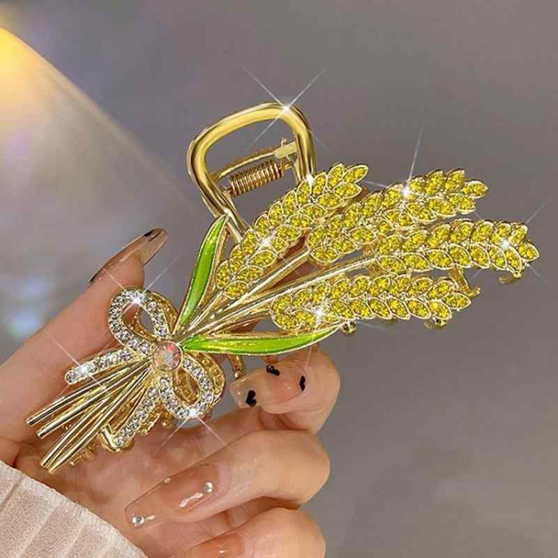 ・カテゴリ: ヘアアクセサリー・タイプ: クロークリップ・主な素材: 亜鉛合金・仕上げ: メッキ・カラー: 金色麦穂・スタイル: ファッション通勤・モチーフ: 麦穂・対象: 女性