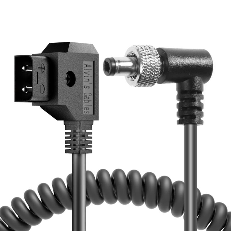 Alvin's Cables D-Tap to DC 5.5×2.1mm ロック付き 電源ケーブル コイルタイプ Atomos SmallHD PIX-E7 PIX-E5 Hollyland Mars 400S 対応 モニター用電源ケーブル