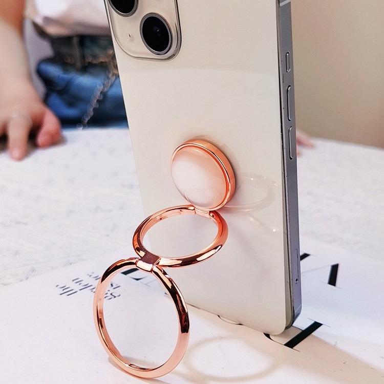 ・タイプ: スマホリング・カラー展開: 白K色双環猫眼石、ローズゴールド双環猫眼石・素材: 金属・スタイル: クリエイティブ、トレンド
