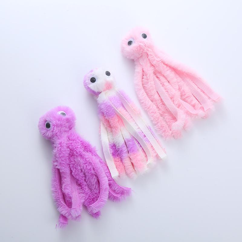 ・カテゴリ: ペット用おもちゃ・主な素材: ぬいぐるみ・重量: 約10g・カラー展開: パープル、ストライプ、ピンク