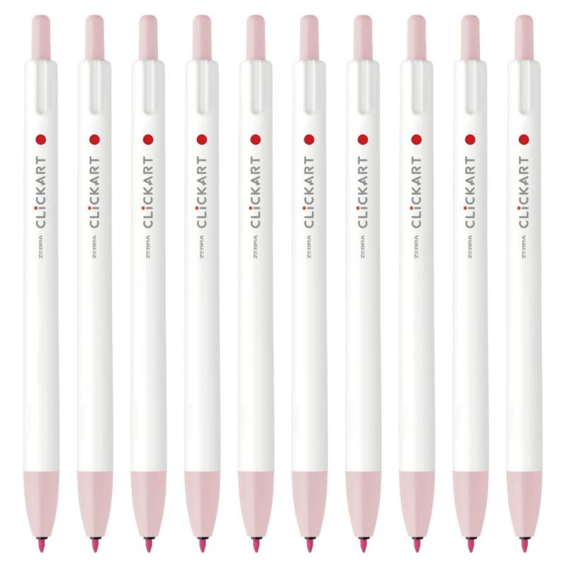 ゼブラ 水性ペン クリッカート パウダーピンク 10本 B-WYSS22-POP【クリッカート】キャップない、乾かない、色キレイ。【ご注意】(1)収納ケースは付属されておりません。(2)使用後は必ずペン先を収納下さい。【特長】(1)キャップ...