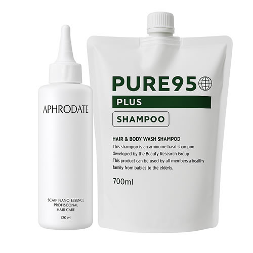 商品名 アフロダーテ　スカルプナノエッセンス 内容量 120ml 商品名 ピュア95プラスシャンプー 内容量 700mlアフロダーテ ナノスカルプケア｜99％天然由来×国産生薬の力で頭皮環境を整える 天然由来成分99％配合の育毛エッセンス ...