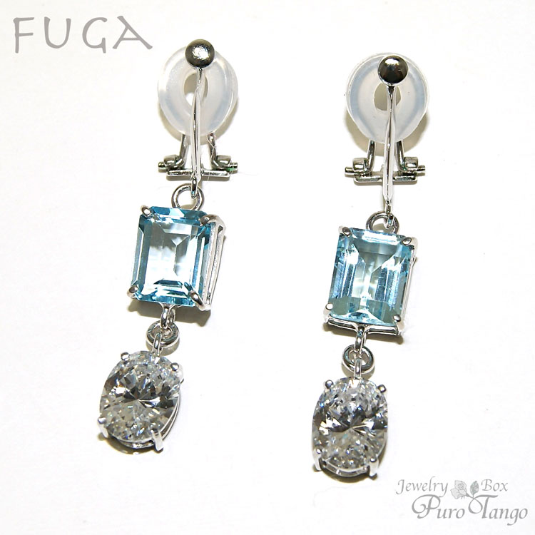 商品情報【素材】シルバー925（ロジウムコーティング）ブルートパーズ（エメラルドカット 約9×7mm） キュービックジルコニア（オーバルカット 約9×7mm）【全長】縦 約4.3 ×横 約0.7cm【商品説明】Puro Tangoオーナーデ...