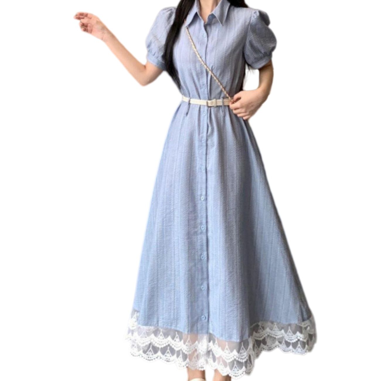 説明【商品紹介】◆[M] バスト:90 スカート丈:121 / [L] バスト:94 スカート丈:122 / [XL] バスト:98 スカート丈:123 / [2XL] バスト:102 スカート丈:124◆【洗練されたデザイン】裾に施された...