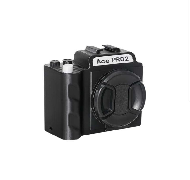 Alevnr In sta360 Ace Pro 2アクションカメラ変換マイクロシングルボタン写真ハンドルに適していますグリップは快適で、グレーのボタンを押すだけで録画が開始されます。フレームはカメラ本体から成形されているため、撮影中のスム...