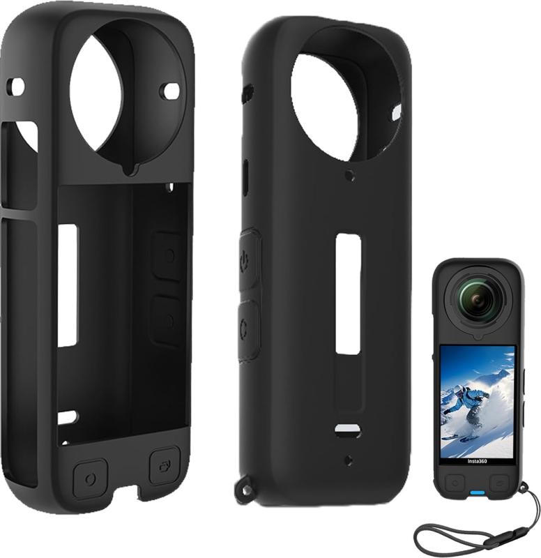 Insta360 X5 / X4 用 ケース カバー 保護ケース【NOUKAJU】Insta360 X5 / X4 アクションカメラ 用保護カバー シリコン素材 傷防止 全面保護 耐衝撃 軽量 放熱設計 滑り止め (ブラック)【対応機種】I...