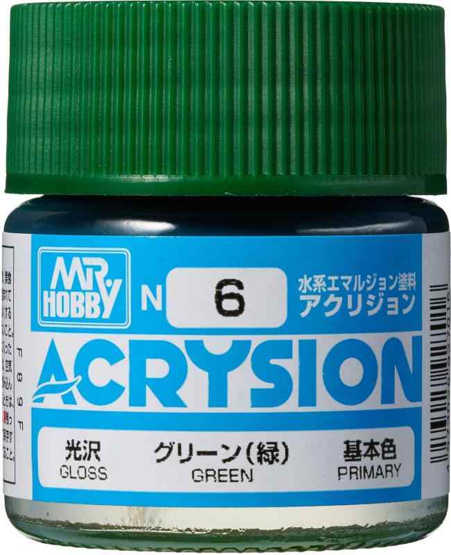 GSI クレオス(GSI Creos) アクリジョンカラー グリーン (緑) 光沢 10ml 模型用塗料 N6容量：10ml乾燥前であれば、塗装後の筆やエアブラシなどの道具は水で洗浄することが可能。Mr.カラーやエナメル塗料の上にも塗装可能...