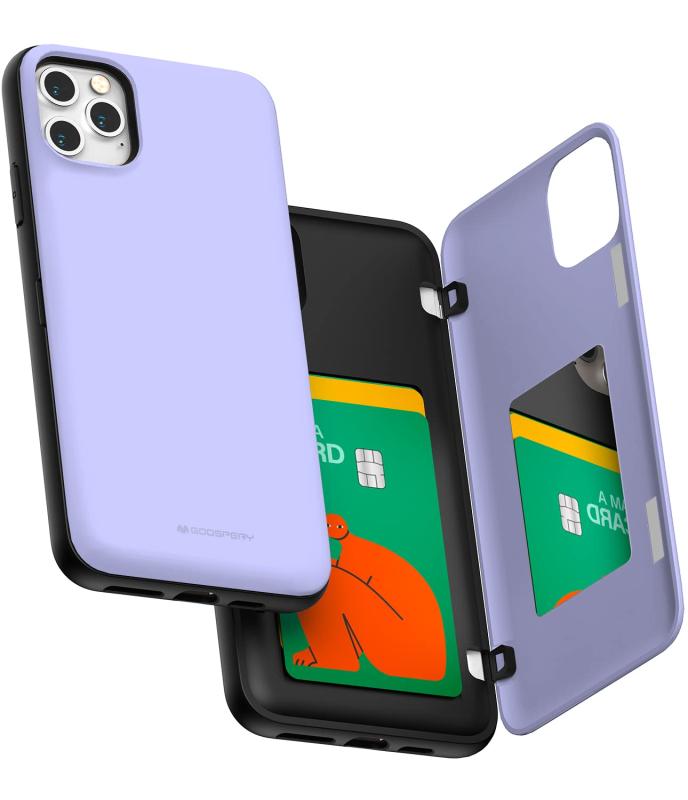Goospery iPhone 11 Pro Max ケース 背面 カード 収納 マグネット式 バンパー カバー IP11PROMAX-MDB【カード収納】カード入れの部分は曲線に従った設計になっており、2枚のカードをより簡単に収納できます...
