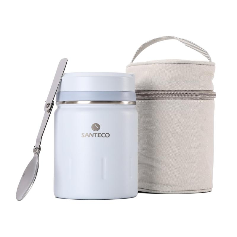 SANTECO 真空断熱スープジャー 「KOGE」シリーズ【食事のしやすさ】広口設計のスープジャーで口当たりがやさしいサイズは約9*9*13、500mlの大容量で煮物やおでんなど、具材の大きな料理を入れ、周りの複数人と美味しい料理をシェアす...