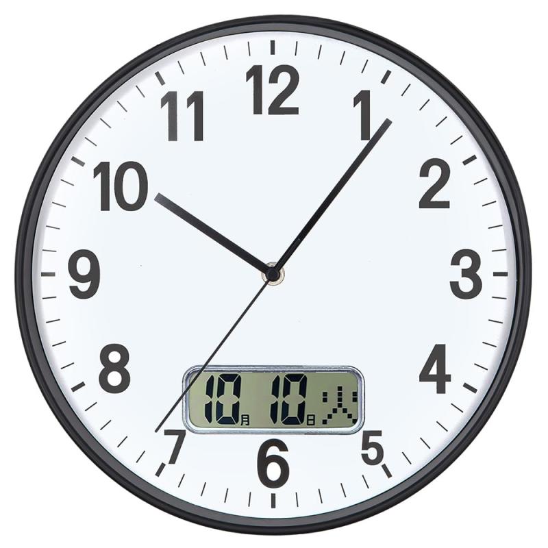 HZDHCLH 壁時計音しない 電波 アナログ カレンダー 連続秒針 見やすい…