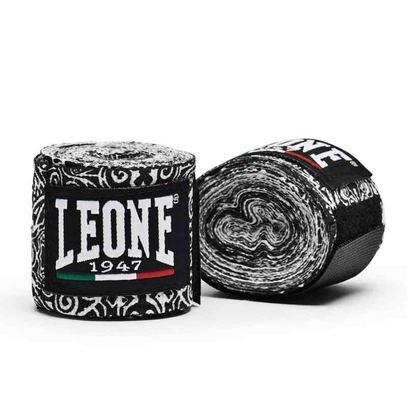LEONE 1947 ボクシング バンテージ [ HAND WRAPS ] 伸縮タイプ 面ファスナー留め ノーマルサイズ 3.5m マオリスタイル ブラック/ホワイト AB705/35MOR【正規品】長さ：3.5m (レギュラーサイズ)素材...