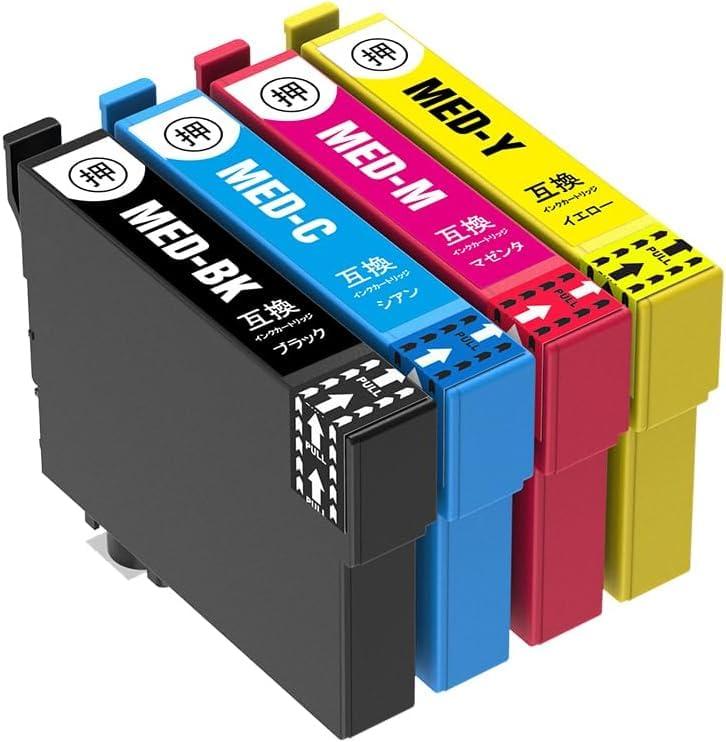 feier MED-4CL メダマヤキ インク エプソン対応 MED EPSON用 目玉焼き EW 056A 456A 互換インク MED-C MED-M MED-Y MED-BK ブラック 大容量 4本パック 対応機種：EW-456A E...