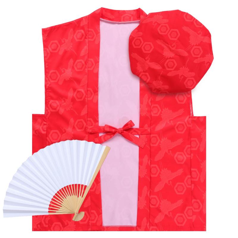 [Joyesplay] 還暦 ちゃんちゃんこ 長寿祝い 3点セット ちゃんちゃんこ 薄い 扇子 頭巾 赤色 紫色 黄色 還暦祝い 古希祝い 長寿お祝い 御祝い 古希 喜寿 傘寿 米寿 卒寿 敬老の日 祖父母 ギフト プ【長寿祝いに最適な3点...