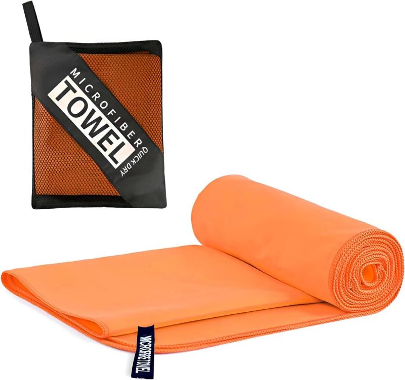 スポーツタオル 速乾タオル 高吸水 肌に優しい生地、マイクロファイバー、軽量、保管と持ち運びが簡単、収納袋 ボタン付きストラップデザイン【独立した収納バッグ】：この速乾タオルには3 色ありサイズ: 40*80cm，各タオルには収納ボックスが...