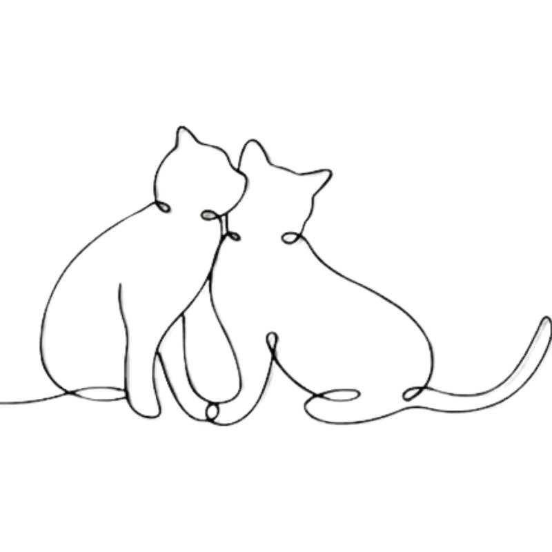 【快適良品スヤスワ】ウォールアート 猫 壁掛け インテリア アイアン 北欧 モダン猫壁掛け雑貨 おしゃれ 壁飾り リビング 玄関【猫好きさん必見癒しのシルエットアート】 ふたり寄り添う猫ちゃんがモチーフのアイアン製ウォールアート。 心温まる...