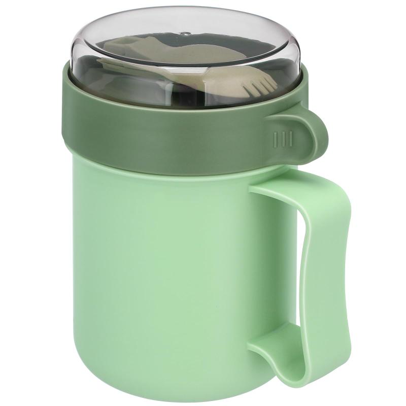 NUOLUX ランチスープジャー スープジャー 500ML レンジ対応 ランチジャー 蓋付き スプーン付き スープ容器 ボウル マグカップ 青 13.8X9cm スプーンの色はランダム【仕様】サイズ：13.8X9CM。容量：500ML。色：...