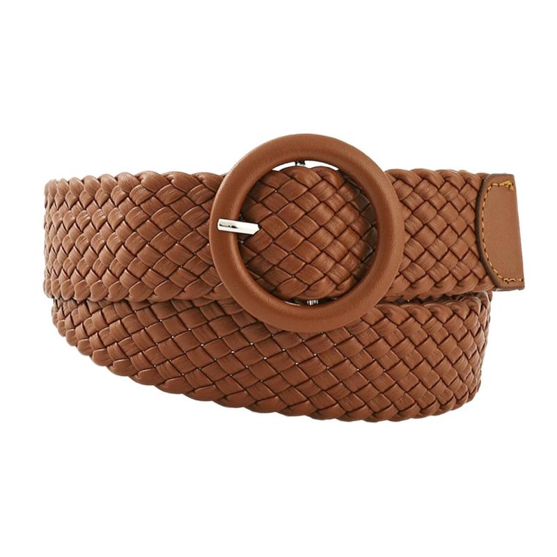 [ワン リミテーション] ベルト ワイドベルト 編み込み 穴なし レザー シンプル カジュアル レディース BP132このレディース向けのカジュアルベルトは、おしゃれな円型バックルと編み込みデザインが特徴です。穴がないデザインで、お好みのサ...