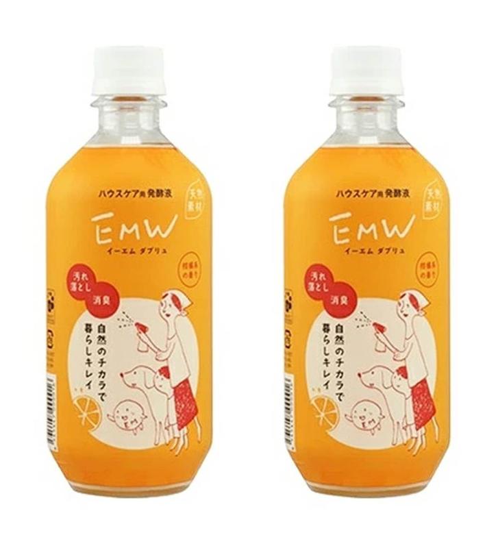 EM生活 EM-W 500ml×2セット住まいの汚れや気になるニオイに手軽に使える万能タイプのEM家中のお掃除、洗濯、ペットの消臭まで使えるので経済的かんきつ系の爽やかな香り