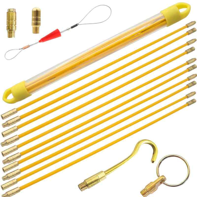 Akuoly通線ワイヤー 入線専用ワイヤー 10本×33cm通線収納ケース付配線 通線 入線工事用ロッド 通線工具通線ワイヤー 3.3M長さ 通線収納ケース付 押し引き 入線専用ワイヤー 配線 通線 入線工事用ロッド 通線工具家庭で配線は効...