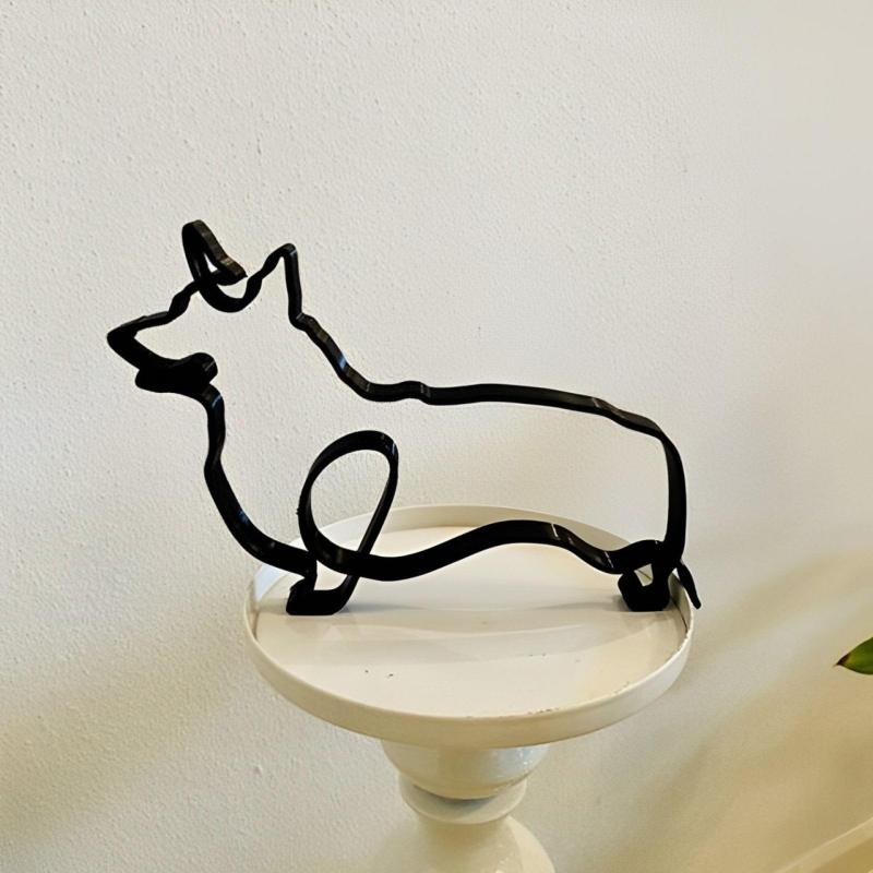 [ハルジオ] 置物 インテリア 犬 猫 オブジェ ワイヤーアート 北欧 ワイヤー インテリア雑貨 チワワ ブルドッグ ポメラニアン コーギー ダックスフンド おしゃれ 可愛い 人気 イヌ いぬ ネコ 🐶 犬・猫モチーフのオブ...