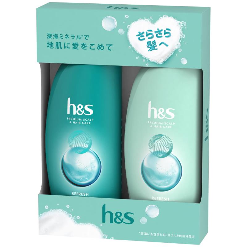 h&amp;s シャンプー/コンディショナー ポンプセット 350mL+350g リフレッシュ エイチアンドエス【2点セット】h&amp;s(エイチアンドエス) リフレッシュ シャンプー・コンディショナー ポンプ 350mL+350g【製品...