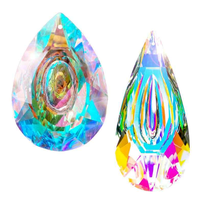 SALUDABLE サンキャッチャー プリズム クリスタル 宝石 水晶 撮影 ペンダント 2個セット多面カットが織りなす虹色のプリズム 精密な多面カット加工が施されたK9クリスタルガラスは、太陽光や室内照明を反射し、部屋中に美しい虹色の光を...