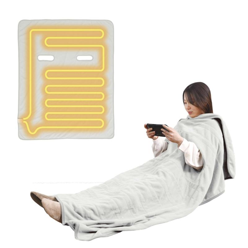 THANKO 腕だし電気毛布「だら活毛布」 UDDS24H【サイズ】縦150×横125(cm)【腕出し口サイズ】縦5×横19(cm)【重量】約900g　【電源】AC100V 50/60Hz【定格消費電力】40W【消費電力量 】強：約35Wh...