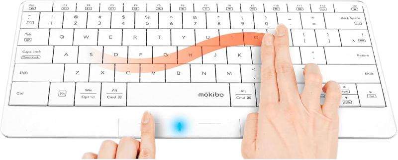 INNOPRESSO タッチパッド内蔵 マルチデバイス対応 Bluetooth ワイヤレスキーボード mokibo 英語配列 (ホワイト) MacOS/iOS/androidOS/Win対応 MKB316US_WHタブレットに欲しかったタイ...