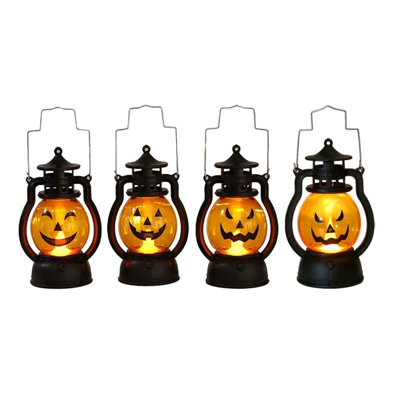 Lanito かぼちゃライト ハロウィン ランタン 4個セット ハロウィン飾り ランプ led キャンドルハウス パンプキン 装飾ライトサイズ：高12.5cm、底直径5.8cm。　ハンドルがある、持ち運び便利。4個セットかぼちゃ笑顔のランタ...