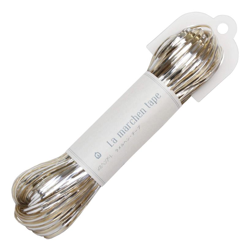 メルヘンアート ラメルヘン・テープ・3mm50m Col.154塩化ビニル製で表面に光沢のある平らな帯状のテープ素材：塩化ビニル99%、ポリエステル1%(スリット糸に使用)使用針:棒針9~10号太さ：3mm幅仕立：1かせ50m