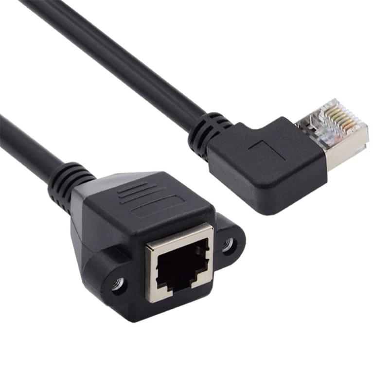 Cablec 8 P 8 C FTP STP UTP Cat 6公転母90度Lanイーサネット拡張ケーブル、パネル取付穴付き