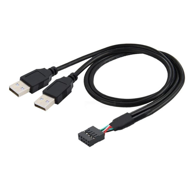 chenyang USB 2.0 フロントパネルヘッダー 9/10ピン 1オスから2 USB 2.0オス Yスプリッター データ電源延長ケーブルアダプター 0.5M内蔵マザーボードヘッダーポートを2つのUSB 2.0オスポートに変換します。...