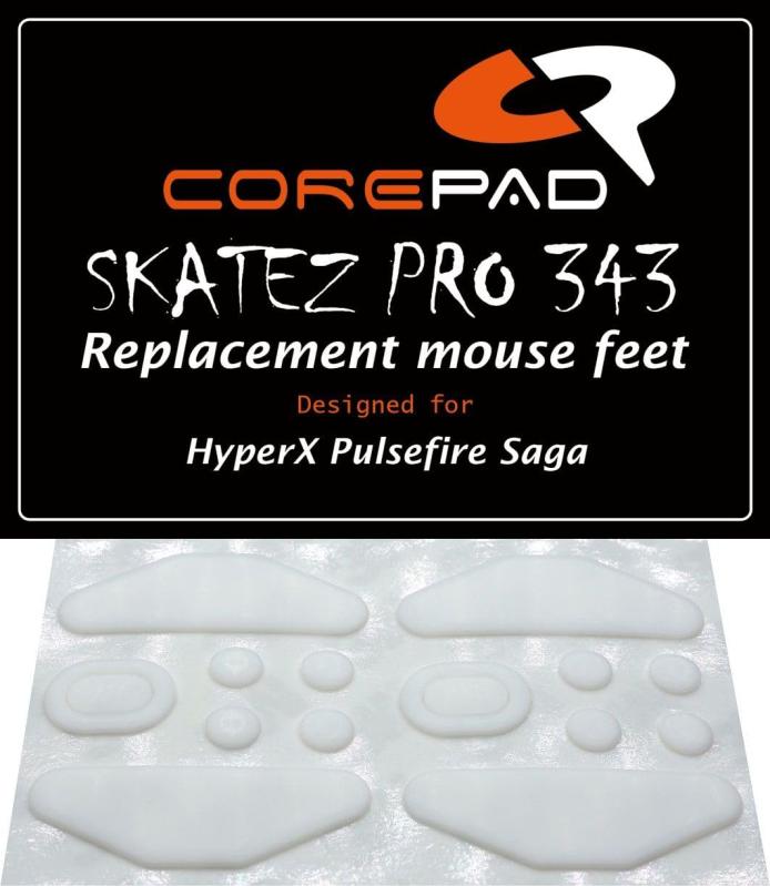 Corepad Skatez PRO HyperX Pulsefire Saga 8K Wired/HyperX Pulsefire Saga Pro 4K Wireless用マウスソール 2set PTFE100%【】対応マウス：Puls...