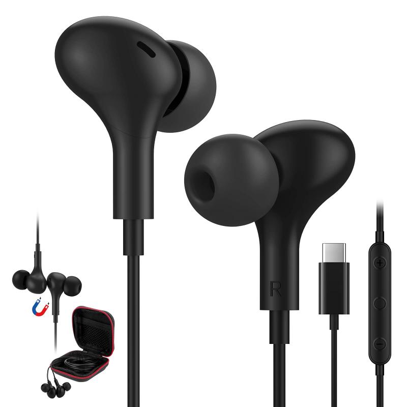 タイプ c イヤホン 有線 マイク 付き USB Type C イヤフォン 対応iPhone 15/iPad Pro/iPad Air 4/5 mini 6/iPad 第10世代 PS5 Switch Macbook Galaxy AQUO...