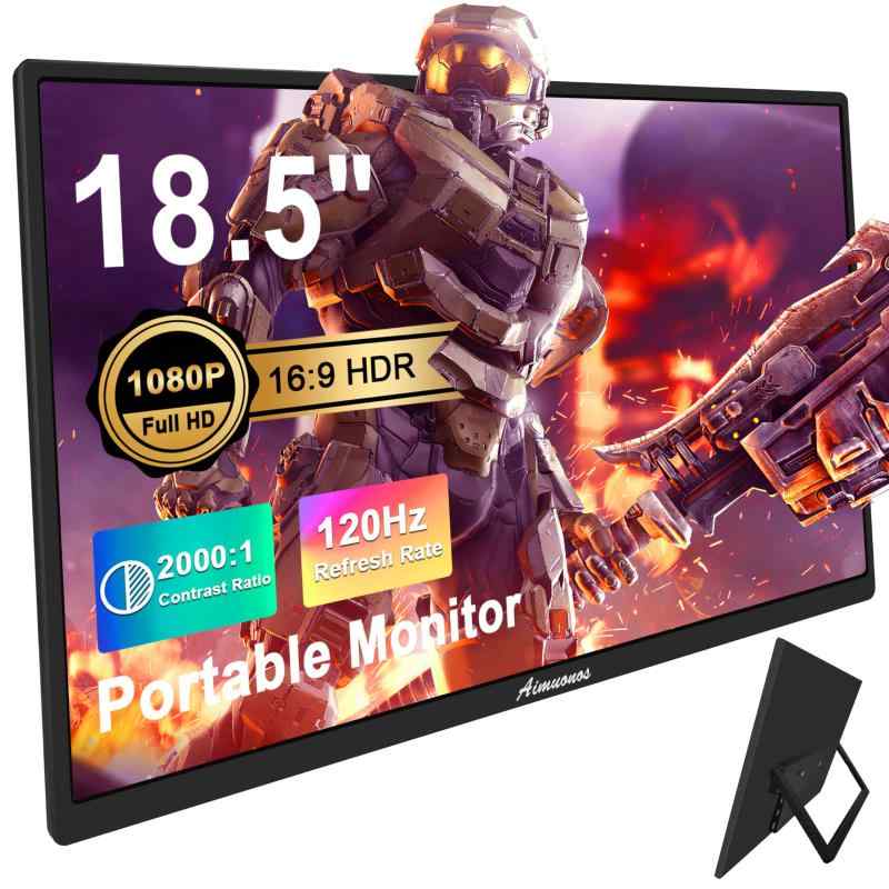 imuonos 15.6 インチ ノートパソコン用ポータブルモニター、1080P ノートパソコンモニター FHD HDR プラグアンドプレイ USB-C HDMI ゲーム IPS ディスプレイ トラベル外部スクリーン PC、タブレット、M