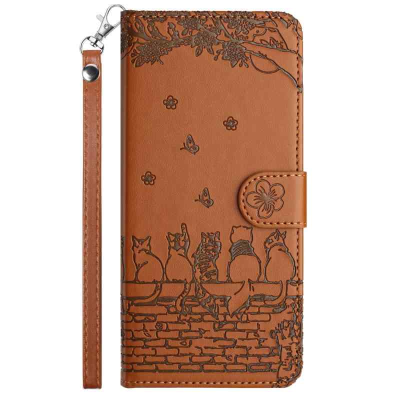 case for Galaxy A54 5G SC-53D/SCG21ギャラクシー ケースカバー手帳型ケース かわいい猫【KODO】 ストラップ付き スタンド機能付き マグネット開閉 財布型 カード収納 全面保護 (A4-ブラウン 茶色, ...