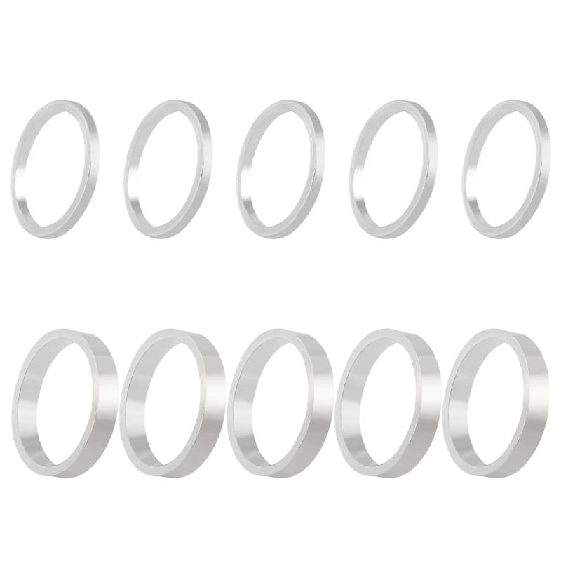 lifactlab. チェーンリング スペーサー 軽量 アルミ製 シングル化 取付 調整シム 1.0mmx5枚＋2.0mmx5枚セット【超軽量アルミ製】1mmスペーサーは1枚当たり0.075gの超軽量。取り付けしても体感できる重量増はありま...