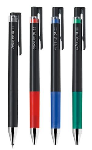 水性顔料ゲルインキボールペン ジュースアップ0.4 超極細 LJP-20S-4 4色セット シース入ジュースアップ　0.4　LJP-20S4色：黒・赤・青・緑　各1本　4本セットサイズ： 最大径φ 10.5mm　全長 142.8mmペン先：...