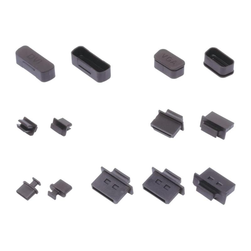 アイネックス コネクタカバー ビデオカード用 DC-024 ブラックUSB (Type-C取手付) 用×2 DisplayPort用×3 Mini DisplayPort用×2 HDMI (タイプA) 用×2 DVI用×2 VGA (ミニD...