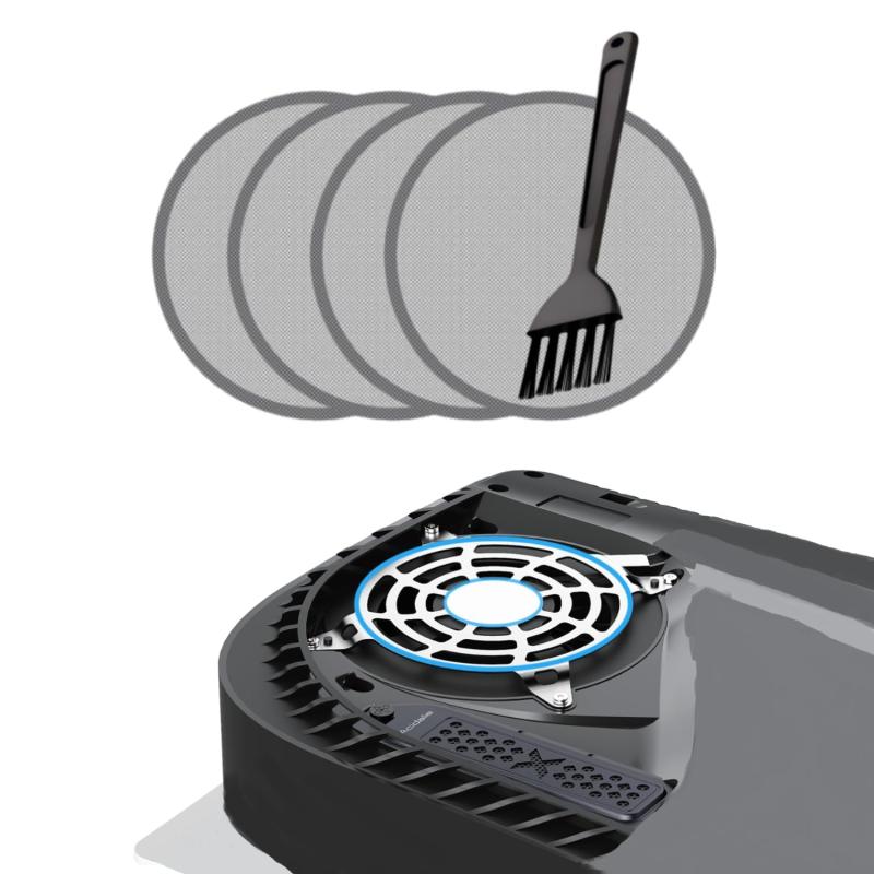 ACIDALIE PS5ファンダストフィルター - ダストカバー4個付き、PS5 Pro、PS5スリム、PS5レガシーモデル用PS5アクセサリー防塵メッシュのデザインがファンの通気スロットに取り付けられており、ファンの開口部にほこりが落ちる...