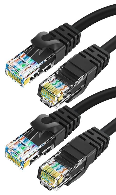 有線LANケーブル 丸型タイプ CAT6対応 スタンダードタイプ (2本, ブラック, 40m)【CAT5より2.5倍の通信速度】CAT6 LANケーブルはCAT5より高い帯域幅を持ち、CAT5の2.5倍、250MHz伝送帯域幅に達します。...