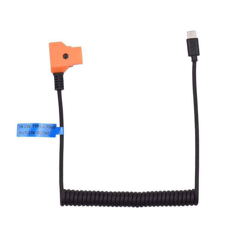 Cuifati USB C TO D TAP POWERケーブル、15VタイプCオスからDタップ男性コネクタパワーケーブルVマウントカムコーダーカメラバッテリーこの電源ケーブルを使用すると、USB Type-C電源を介してV-Mountバッ...