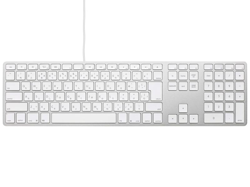 Matias Wired Aluminum keyboard for Mac JP model 日本語配列 USB シルバー FK318S-JP/3美しいアルミ筐体のテンキー機能付きMac用日本語配列キーボードUSB2.0 ハブ搭載音量調整...
