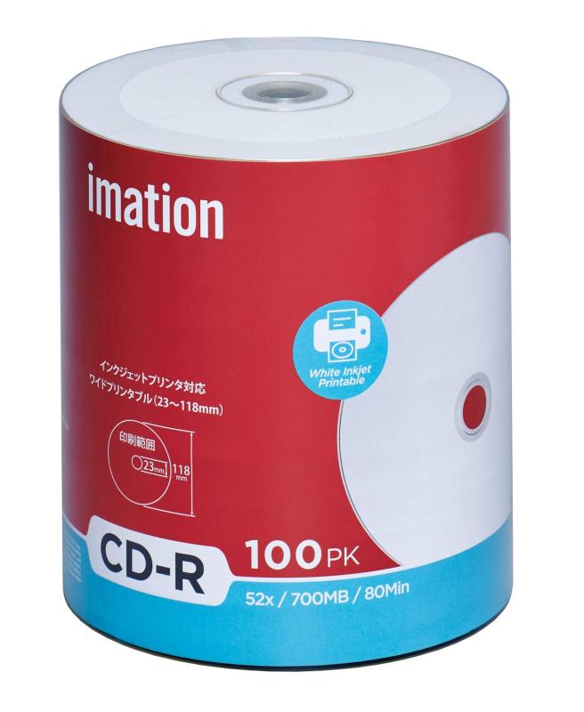 imation イメーション 1回記録用 CD-R IMC52X (52倍速/100枚)RiTEKが自信を持ってお届けするimationブランド品種:データ用 CD-R 容量:700MB盤面印刷: / 範囲:23mm-118mm(ワイド)レ...