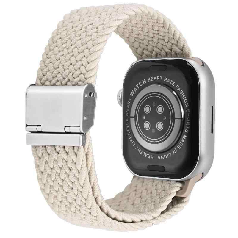 MABEKS時計バンド コンパチブルApple Watch替えバンド 38mm 40mm 41mm 42mm 44mm 45mm 49mm 編み込みナイロンストラップ ラギッド無段階調整可能替えベルト