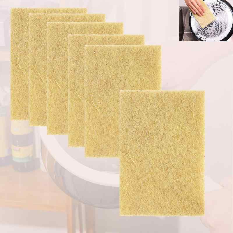 天然 サイザル麻 クリーニングブラシ エコスポンジ 吸水 速乾性 抗菌 油汚れ 洗剤なし 食器洗い 油汚れ落としやすい 台所用品 (サイザル麻本色-6枚) [並行輸入品]【製品情報】100%天然のサイザル麻6枚入り、サイズ長さ15cm×幅1...