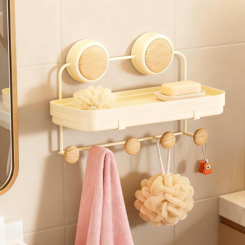 Aissiora 吸盤フック 強力粘着 キッチンツール 吊り下げラック 吸盤式ラック 壁掛け棚 シャンプー置き 可動式 強力吸盤 ランドセルフック 壁傷つけない 防水/防錆/防油 穴あけ不要 洗面所/キ【両面デザイン壁掛けハンガー】吸盤式ラ...